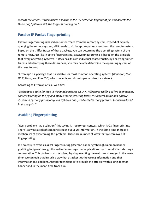 OS Fingerprinting | PDF