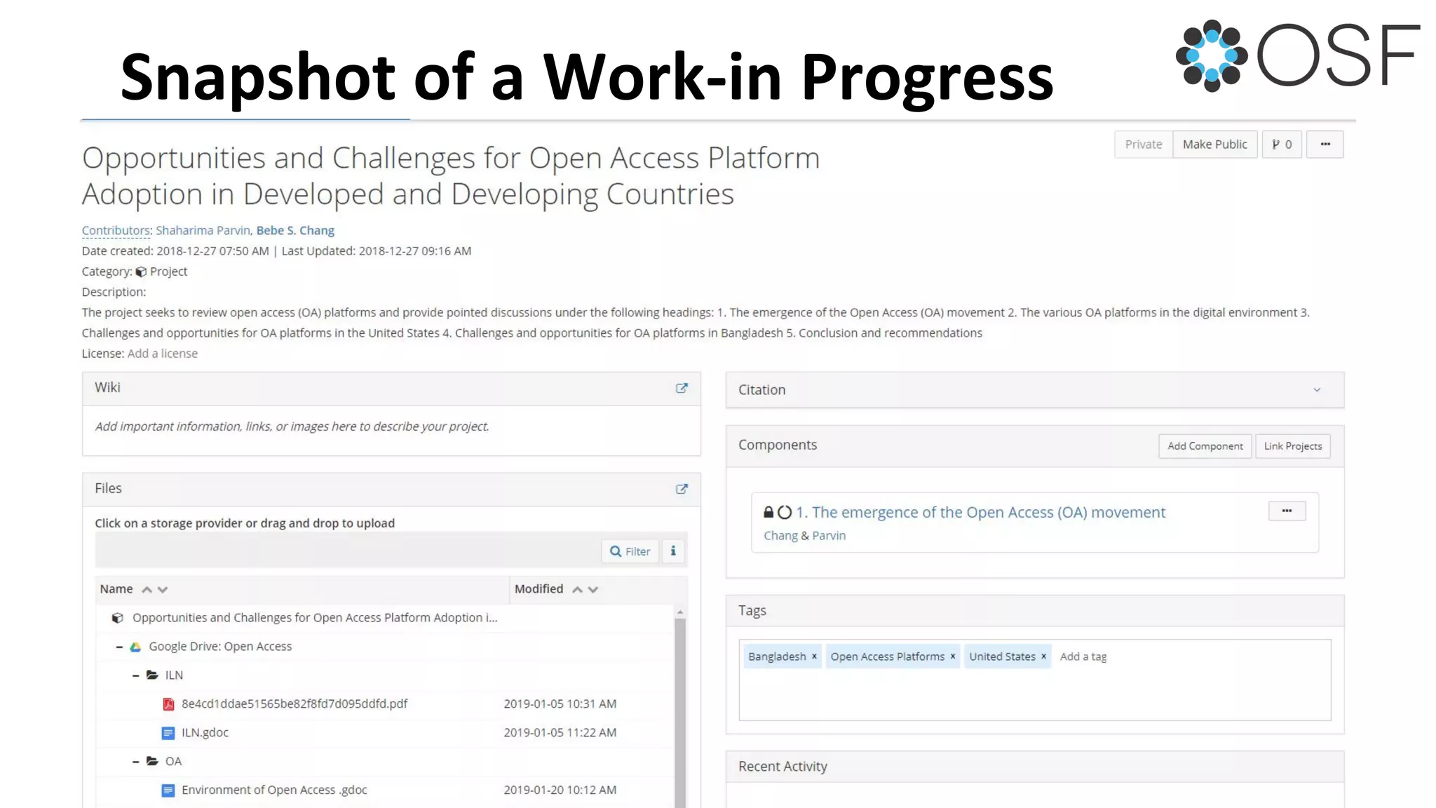 Gear Up!: Technology Lightning Round: Open Science Framework Overview | PPT