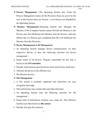 Operating System | PDF