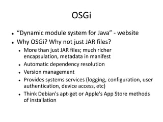 OSGi summary | PPTX