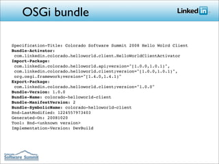 Building LinkedIn's Next Generation Architecture with OSGi | PDF | Computer Software and ...