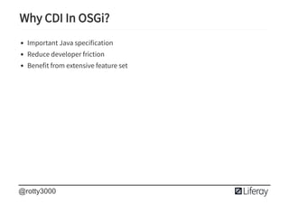 OSGi CDI Integration Specification -- Raymond Augé, Liferay | PDF
