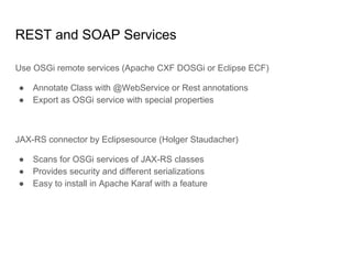 OSGi ecosystems compared on Apache Karaf - Christian Schneider | PPT