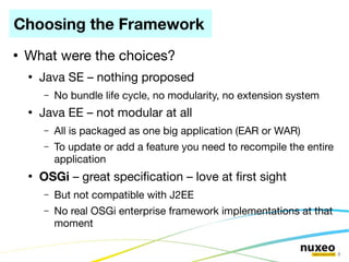Creating Large Scale Software Platforms with OSGi and an Extension Point Model (EclipseCon) | PPT
