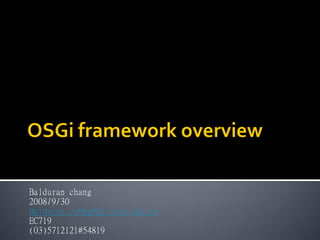 OSGi framework overview | PPT