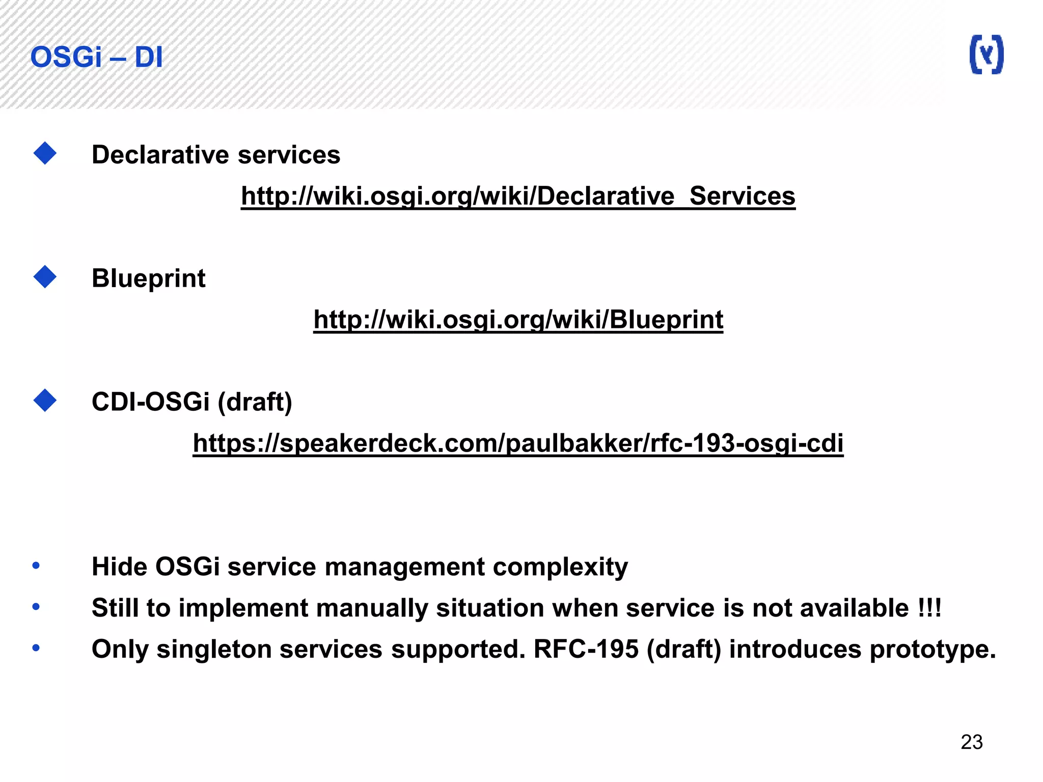 Introduction to OSGGi | PPTX