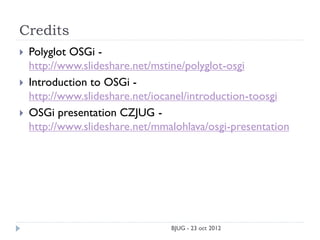 OSGi overview | PPT