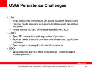 OSGi Persistence With EclipseLink | PPT