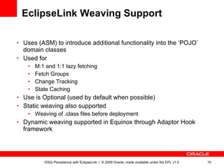 OSGi Persistence With EclipseLink | PPT
