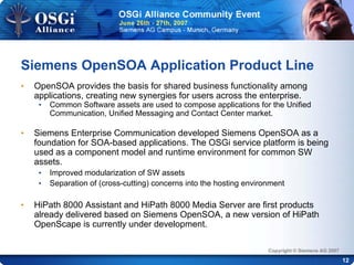 OSGi, Platform for Our Future - Marquart Franz, Principal Engineer ...