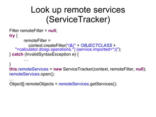 OSGi Remote Services With SCA using Apache Tuscany | PPT