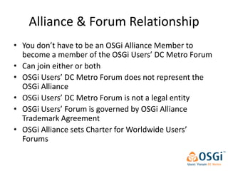 OSGi user forum dc metro v1 | PDF