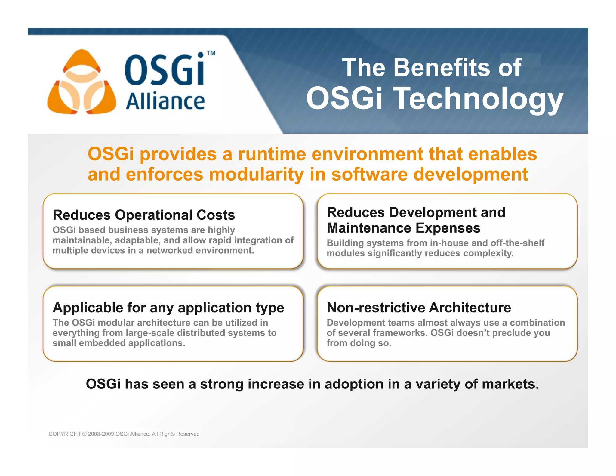OSGi Technology Value Proposition - December 2013 | PDF