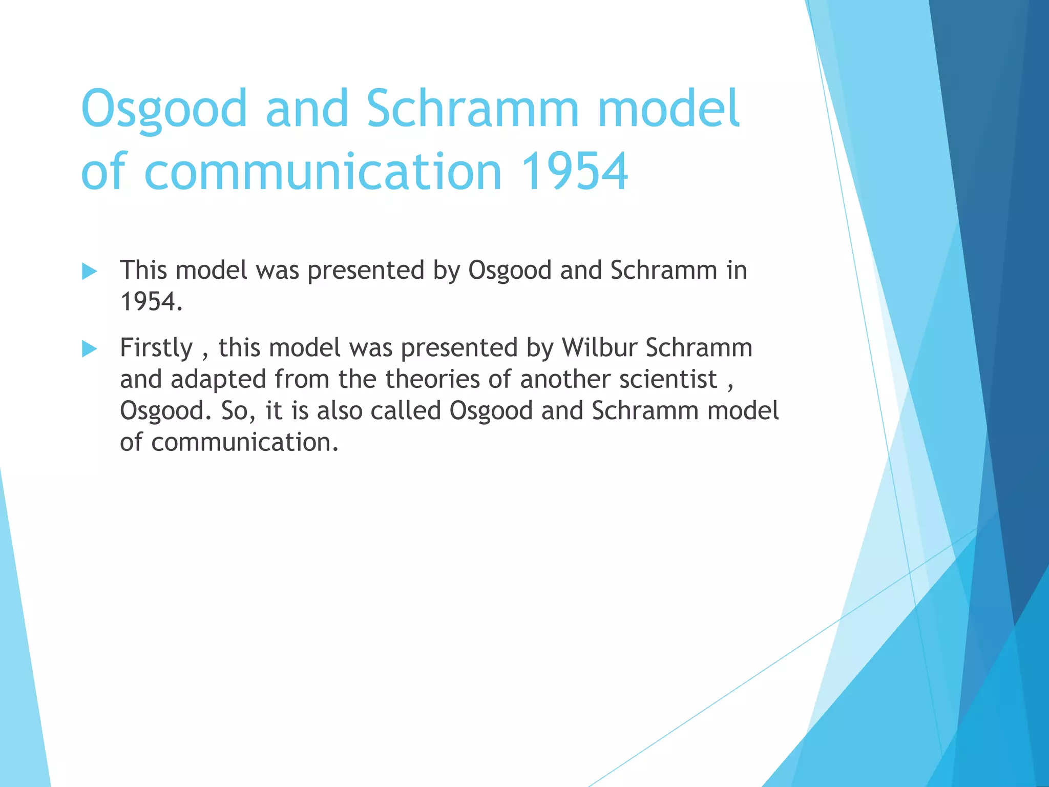 Osgood schramm model of communication 1954 | PPTX