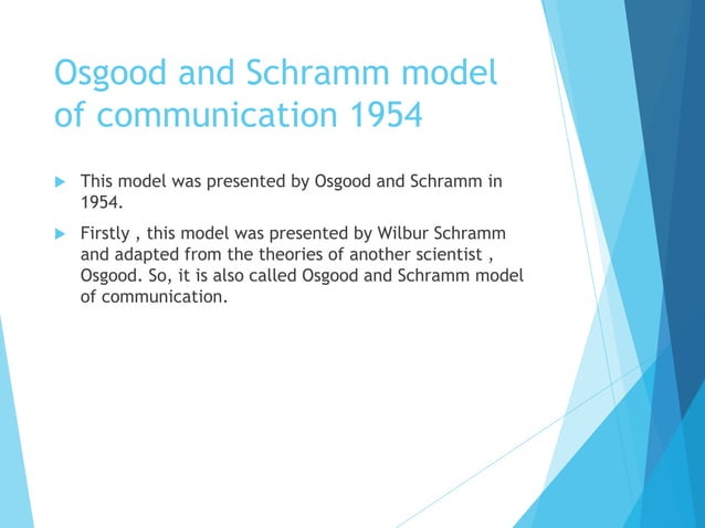 Osgood schramm model of communication 1954 | PPTX | Technology & Computing