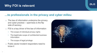 Introduction to FOI law (the law of information) | PPT
