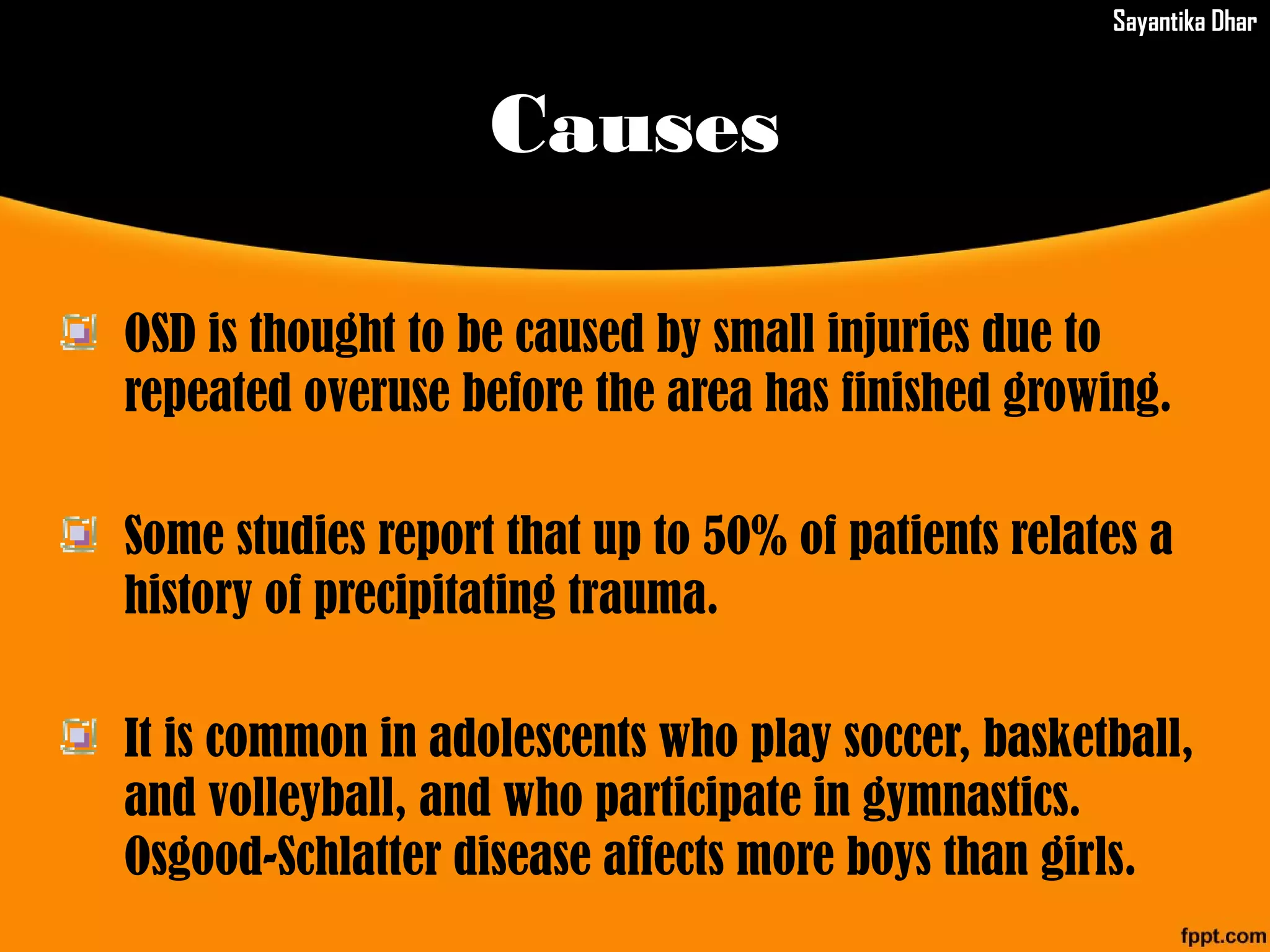 Osgood Schlatter Disease | PPT