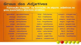 Os graus dos adjetivos | PPTX