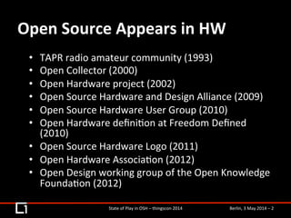 Open Source Hardware -- state-of-play | PPT