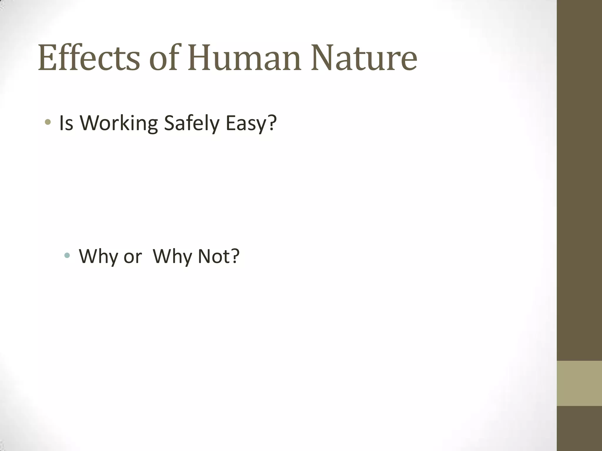 Osh 350 effects of human nature | PPTX