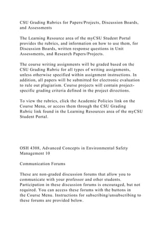OSH 4308, Advanced Concepts in Environmental Safety Management.docx