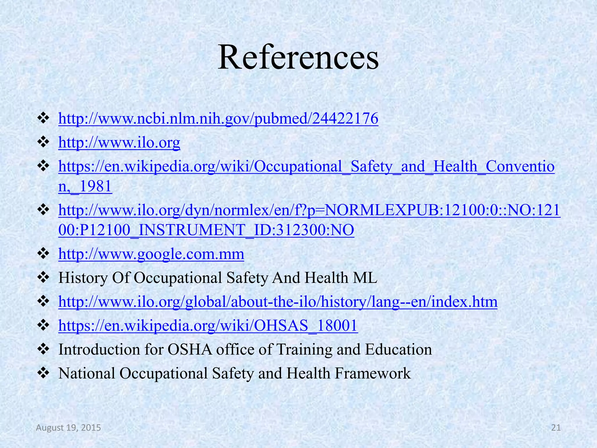 Intorduction to Occupational Safety & Health Management System(OSH-MS ...