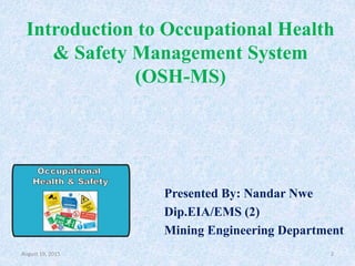 Intorduction to Occupational Safety & Health Management System(OSH-MS ...