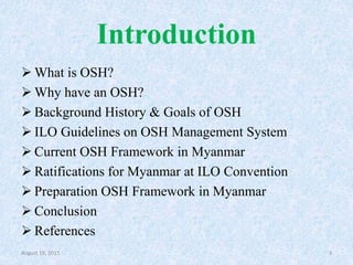 Intorduction to Occupational Safety & Health Management System(OSH-MS ...