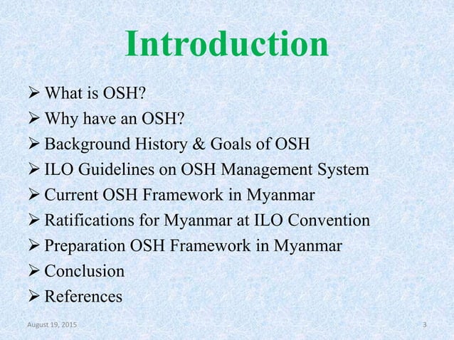 Intorduction to Occupational Safety & Health Management System(OSH-MS ...