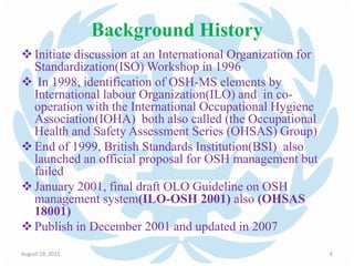 Intorduction to Occupational Safety & Health Management System(OSH-MS ...