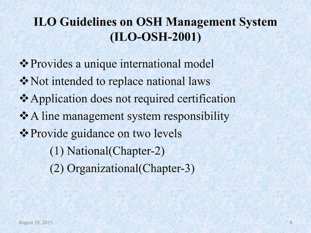 Intorduction to Occupational Safety & Health Management System(OSH-MS ...