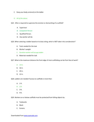 Download the Latest OSHA 10 Answers PDF : oyetrade.com