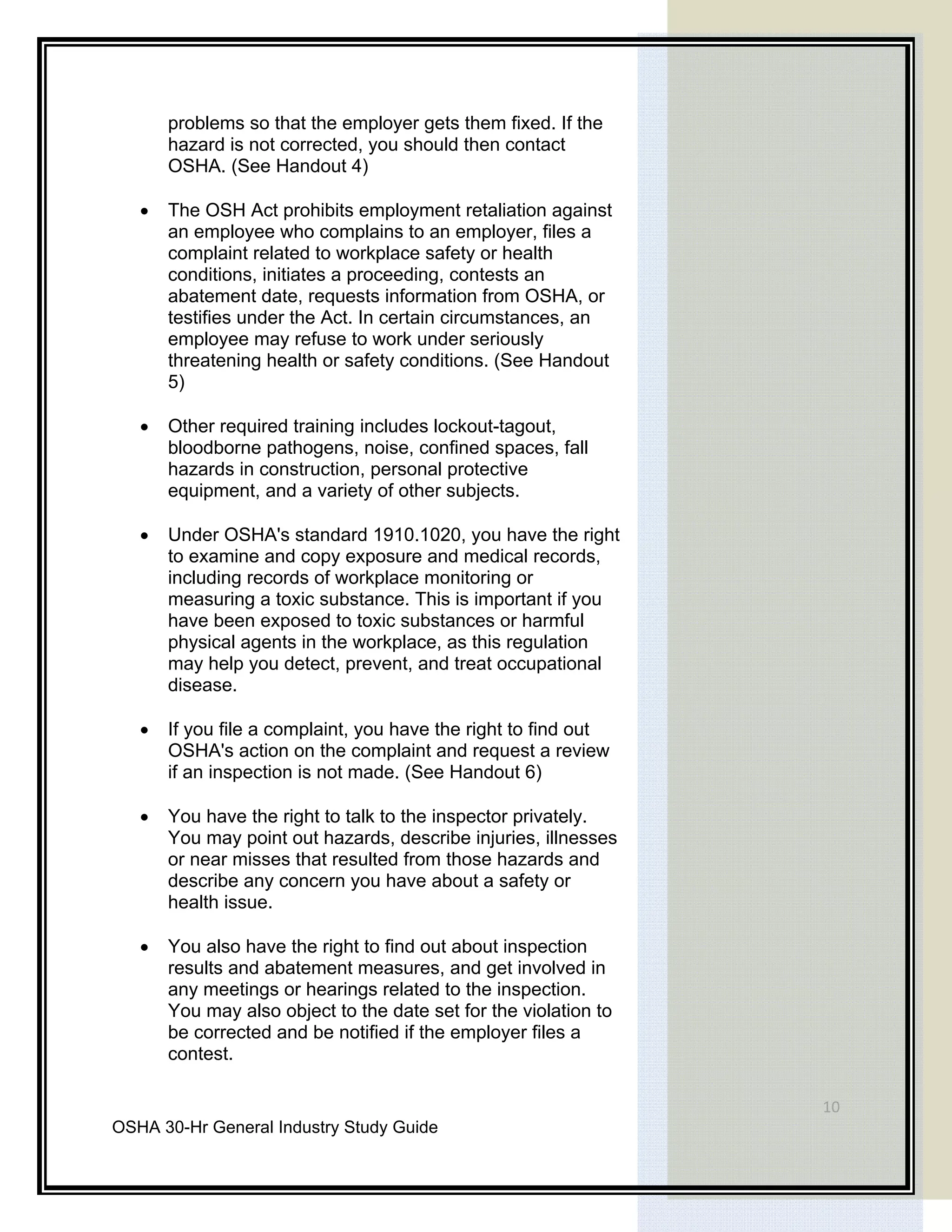 Osha 30 hour General Industry Outreach Training | PDF