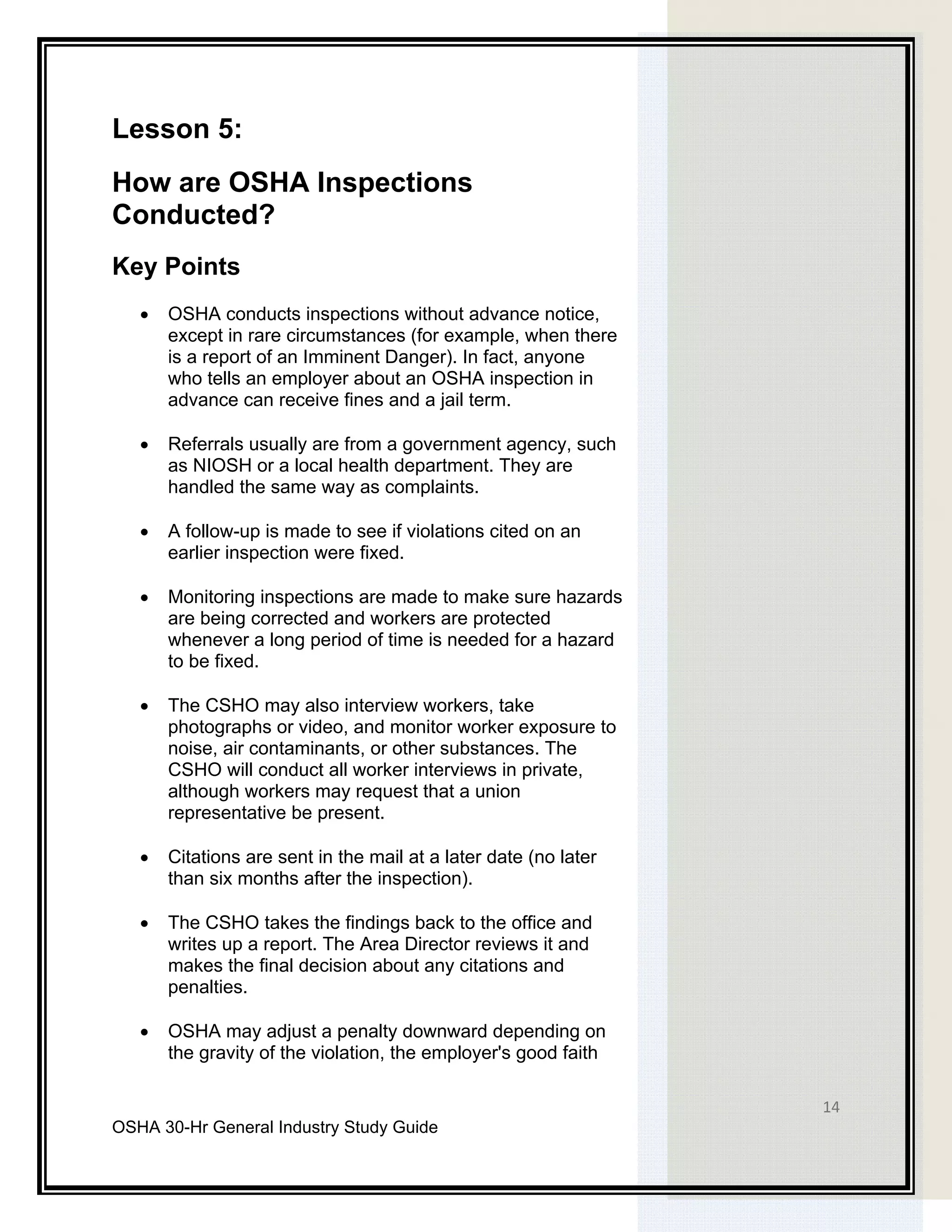 Osha 30 hour General Industry Outreach Training | PDF