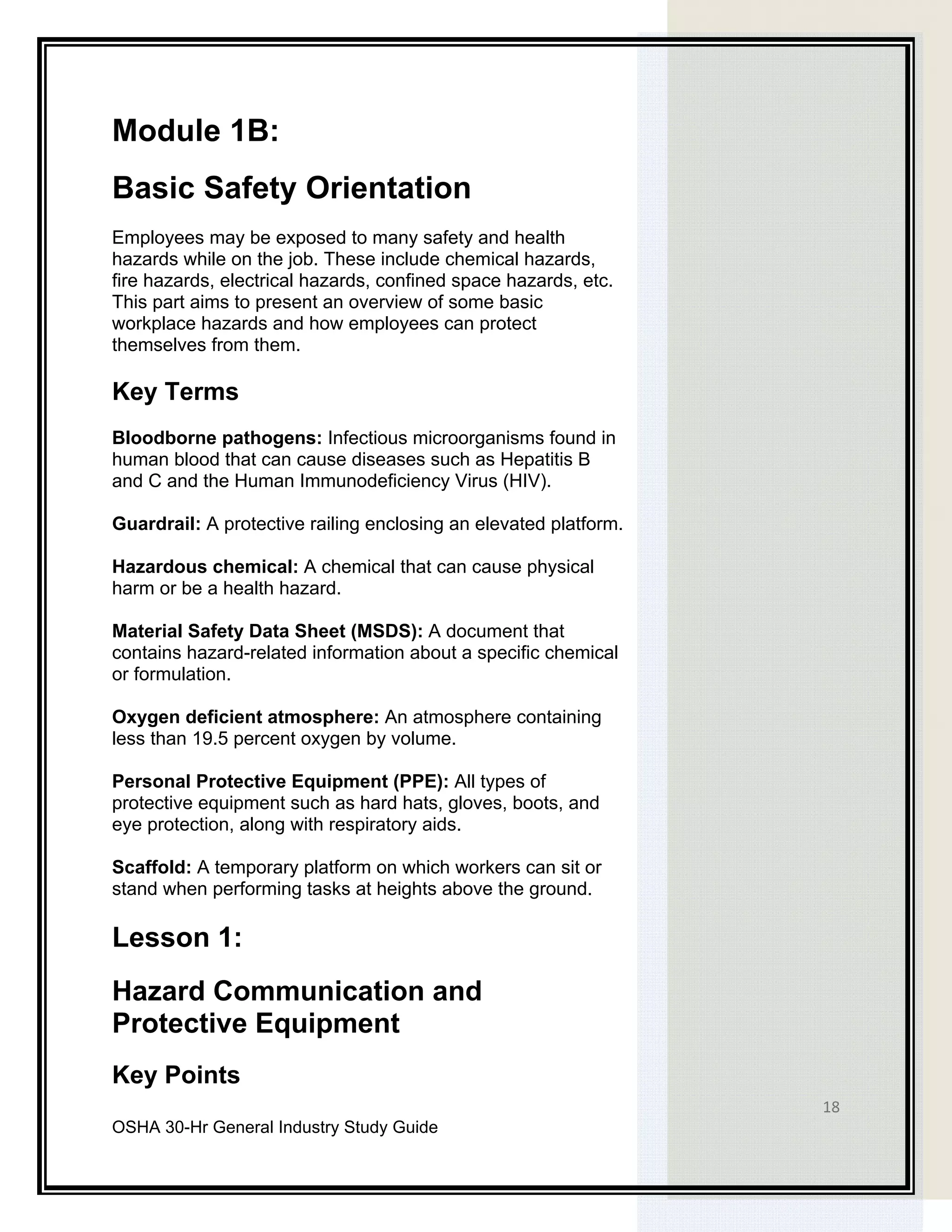 Osha 30 hour General Industry Outreach Training | PDF