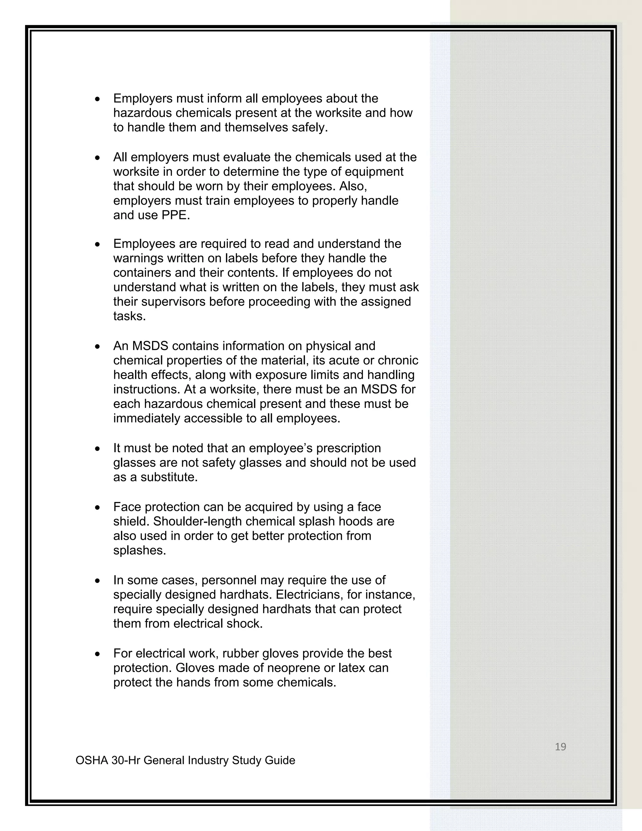 Osha 30 hour General Industry Outreach Training | PDF