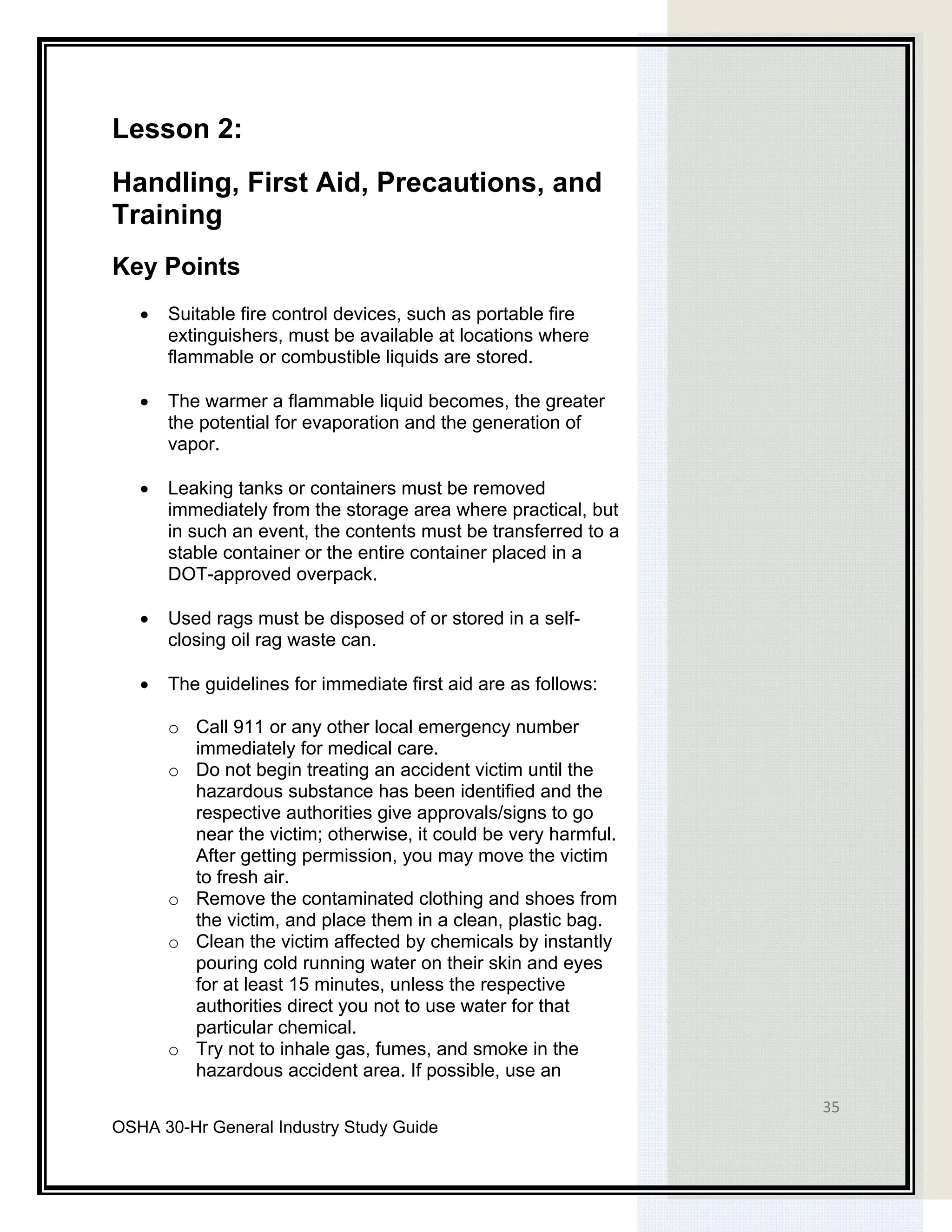 Osha 30 hour General Industry Outreach Training | PDF