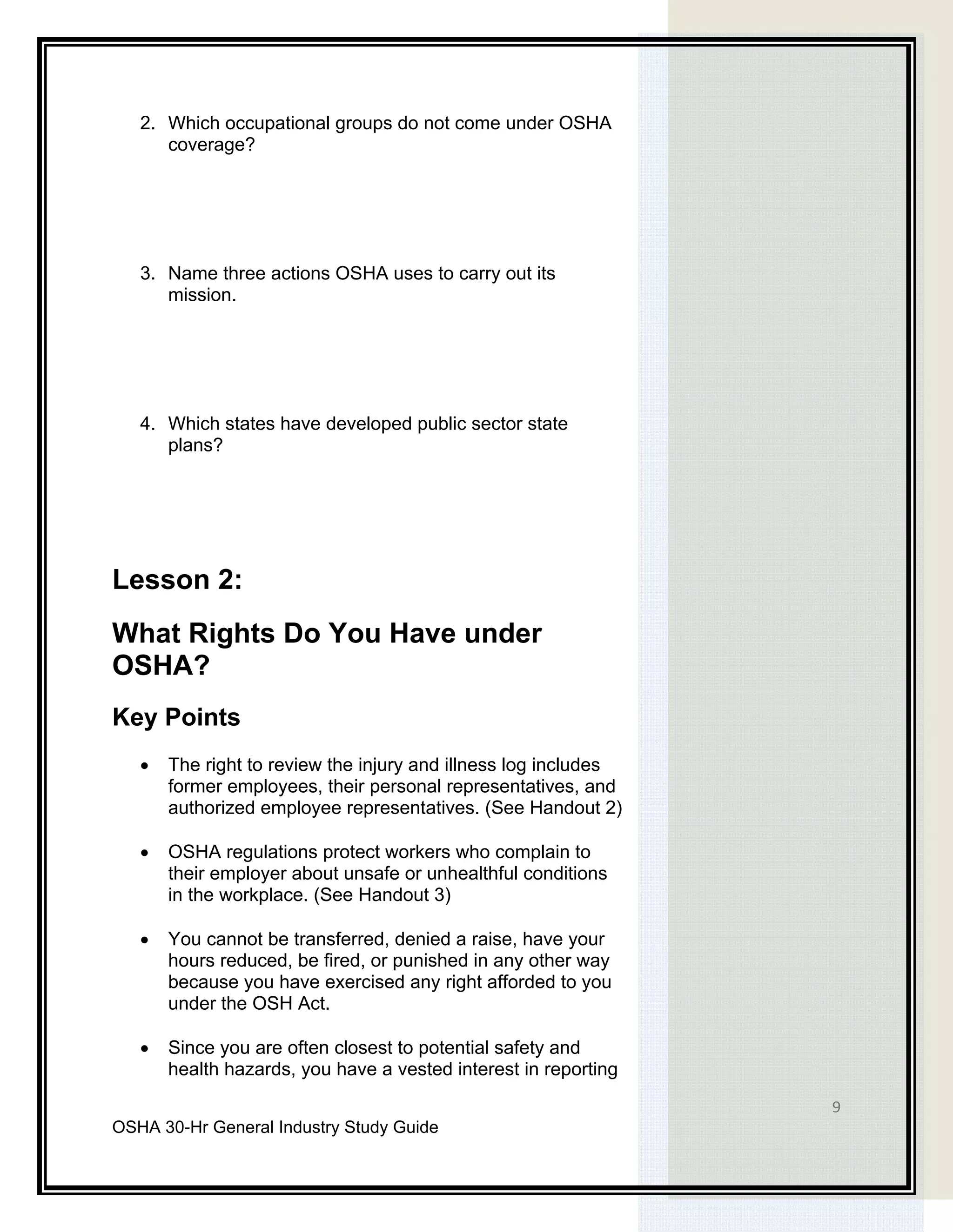 Osha 30 hour General Industry Outreach Training | PDF