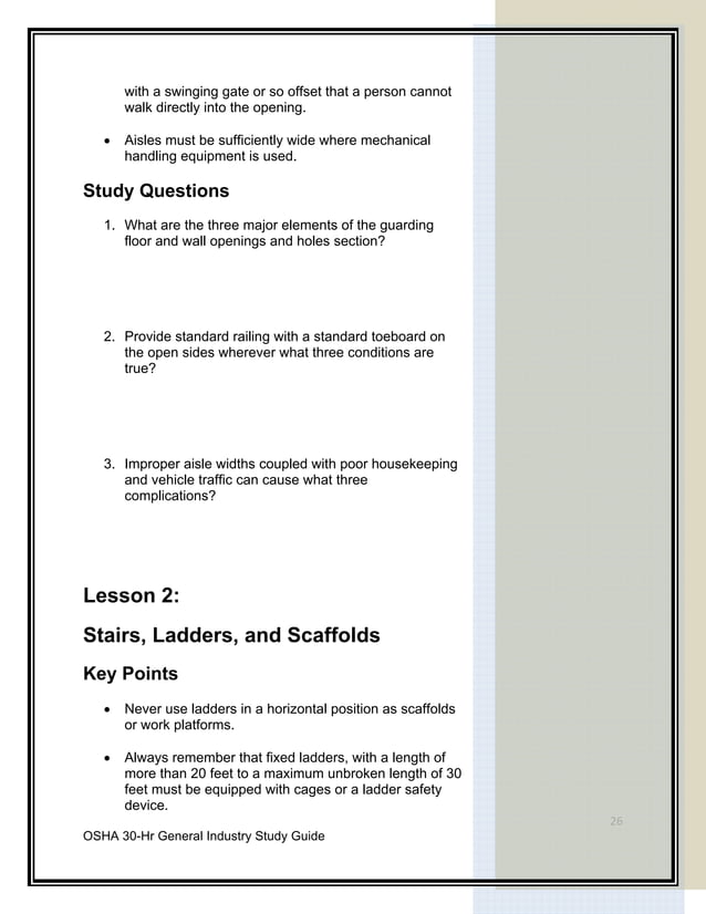 Osha 30 hour General Industry Outreach Training | PDF | Business ...