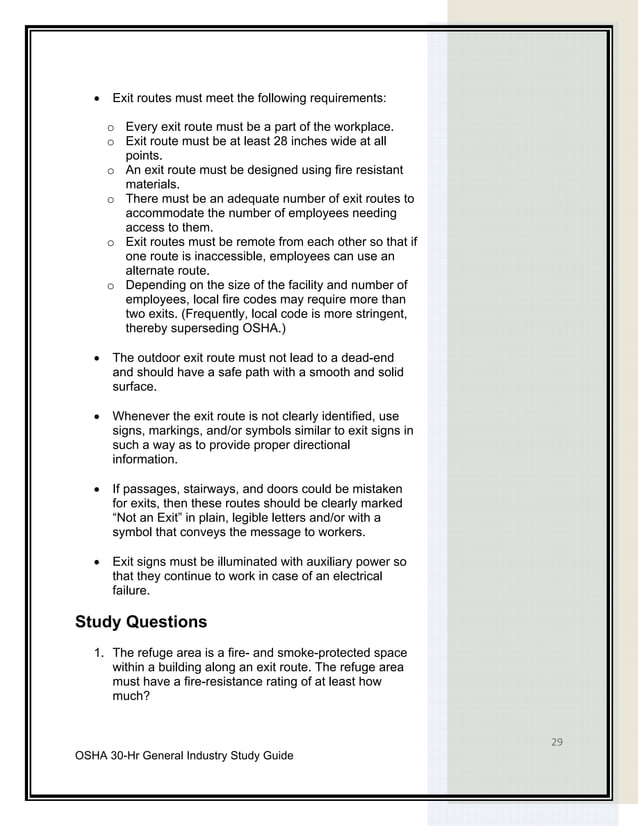 Osha 30 hour General Industry Outreach Training | PDF | Business ...