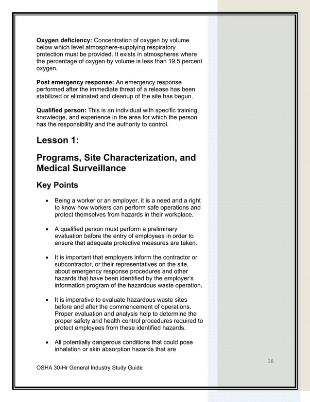 Osha 30 hour General Industry Outreach Training | PDF | Business ...