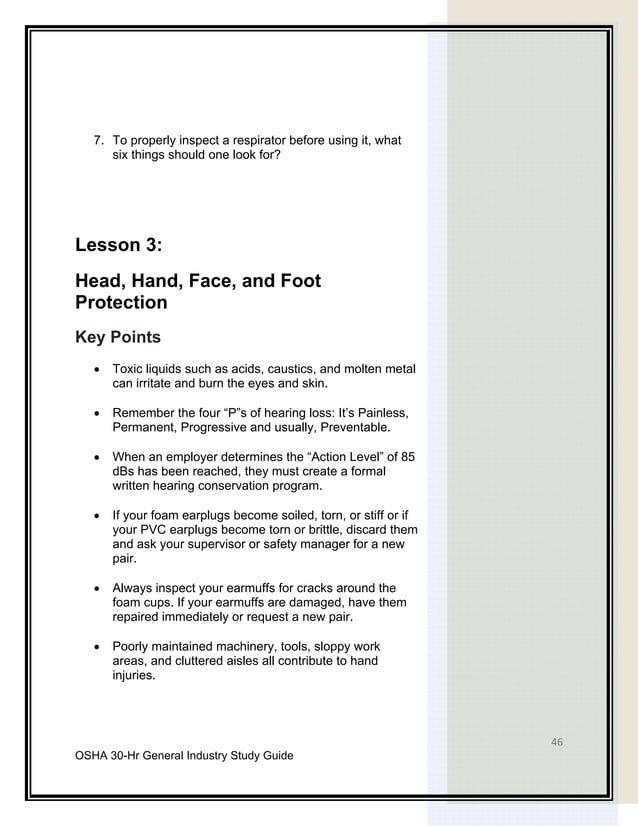 Osha 30 hour General Industry Outreach Training | PDF | Business ...