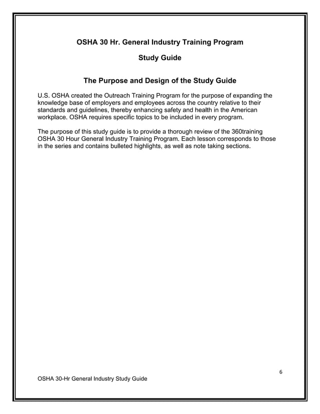 Osha 30 hour General Industry Outreach Training | PDF | Business ...