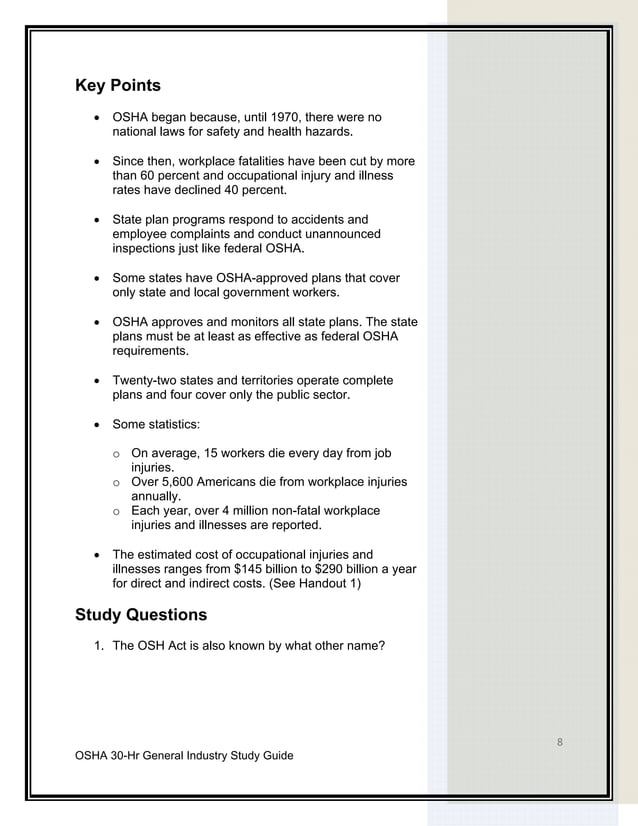 Osha 30 hour General Industry Outreach Training | PDF | Business ...