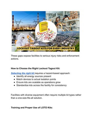 OSHA-Compliant Lockout Tagout Kits What Every U.S. Facility Must Have | PDF