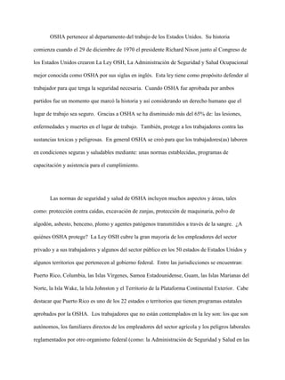 OSHA - KGG | PDF