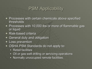 OSHA PSM Regulations | PPT