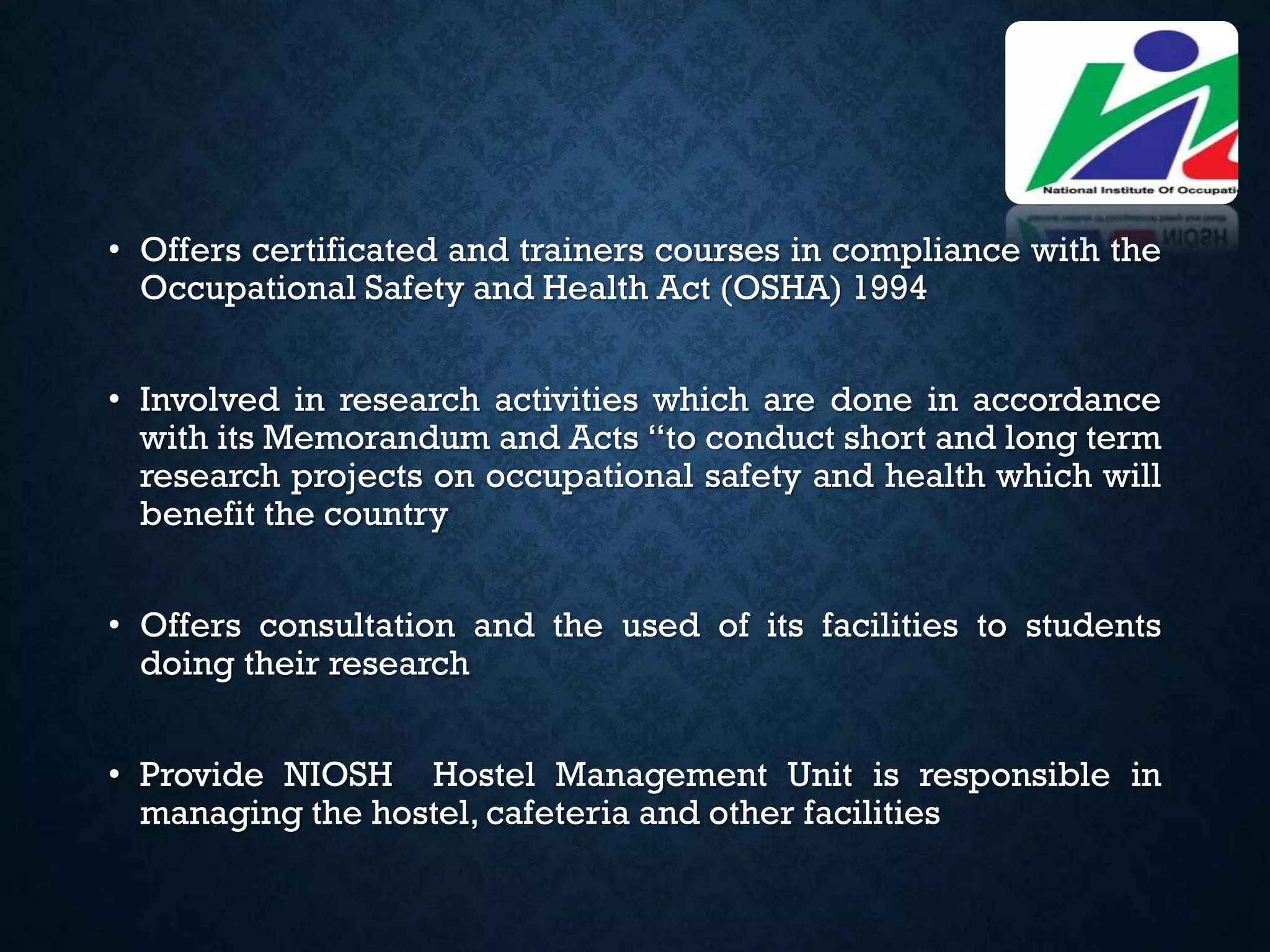 OSHA ACT 1994 | PPTX