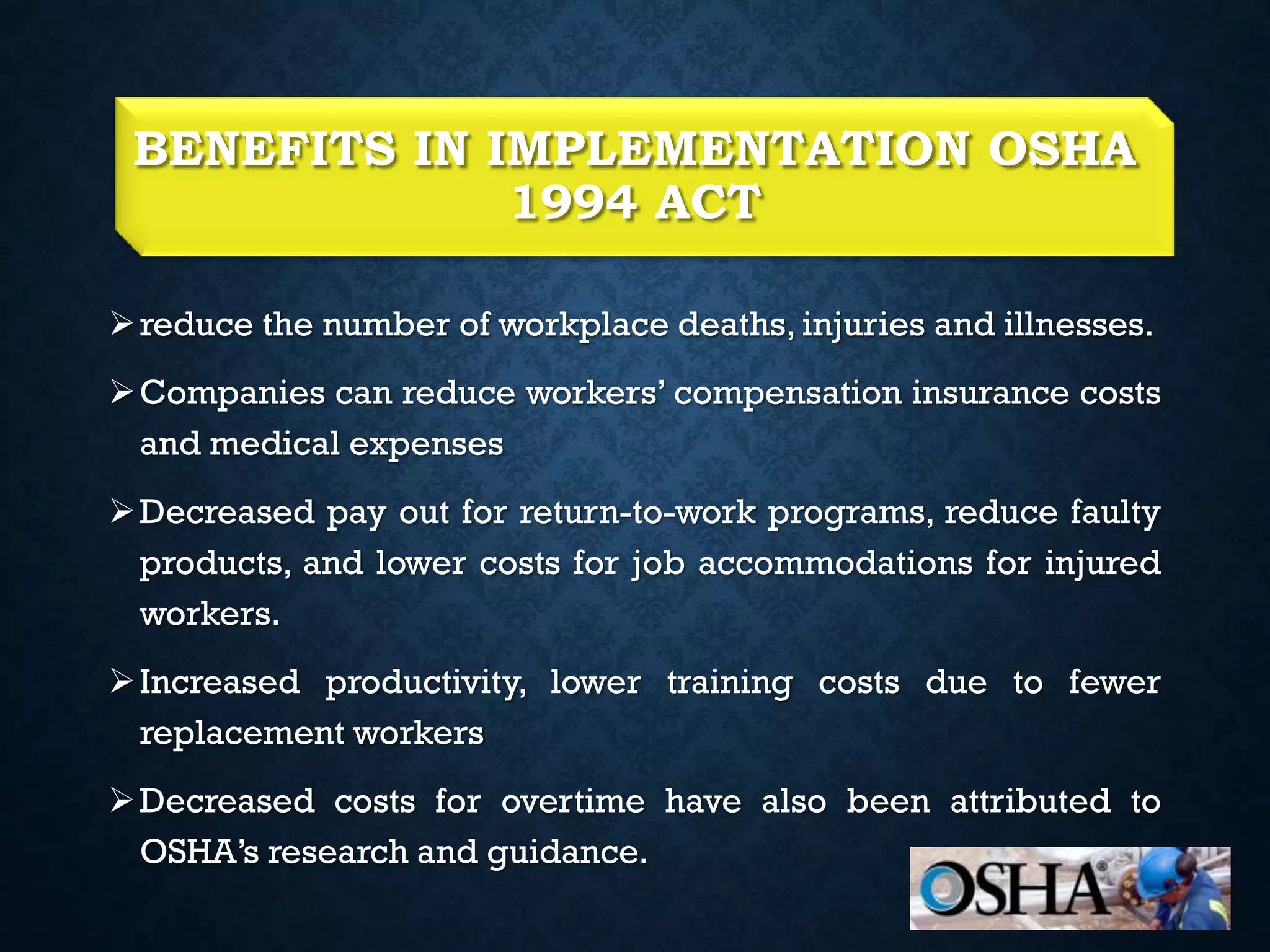 OSHA ACT 1994 | PPTX