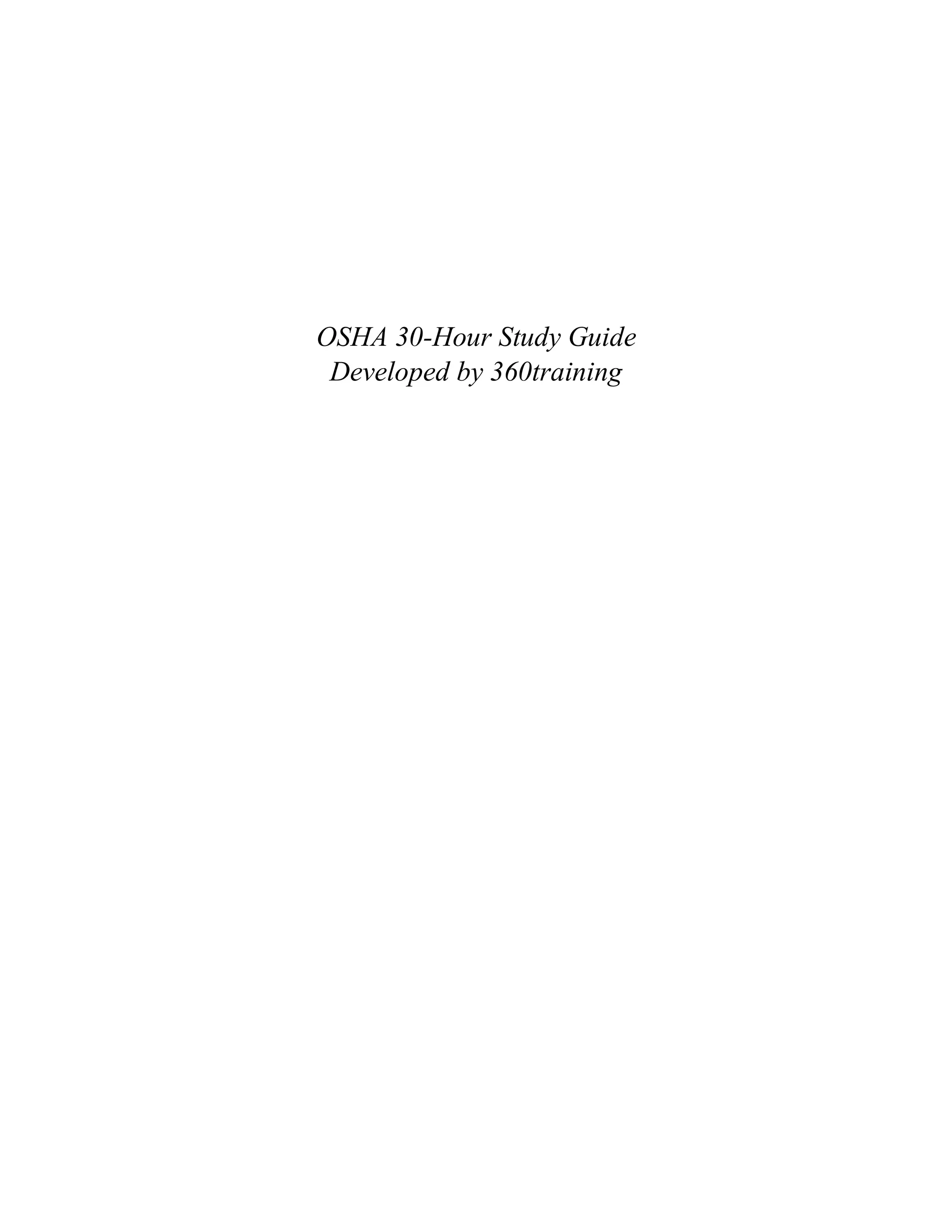 Osha 30 hour book | PDF